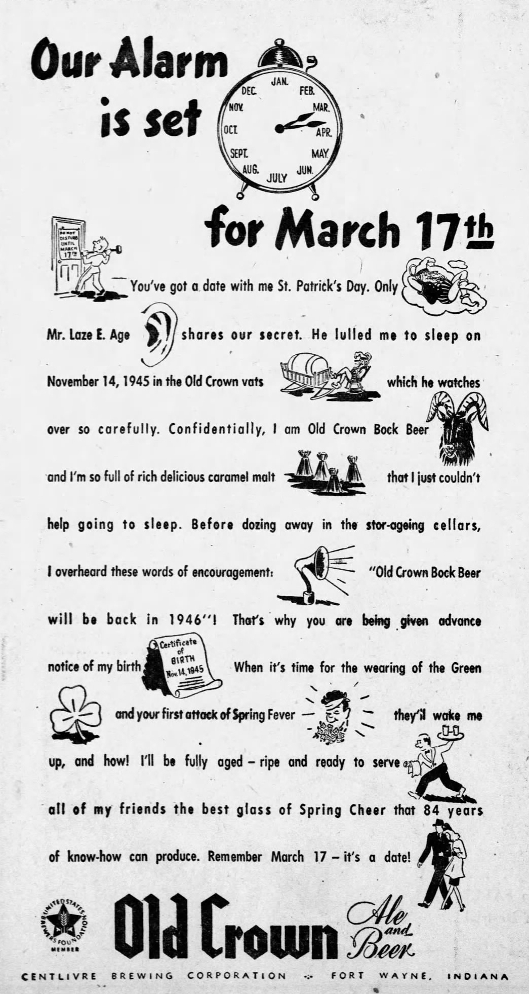 Beer In Ads #5138: Our Alarm Is Set For March 17th