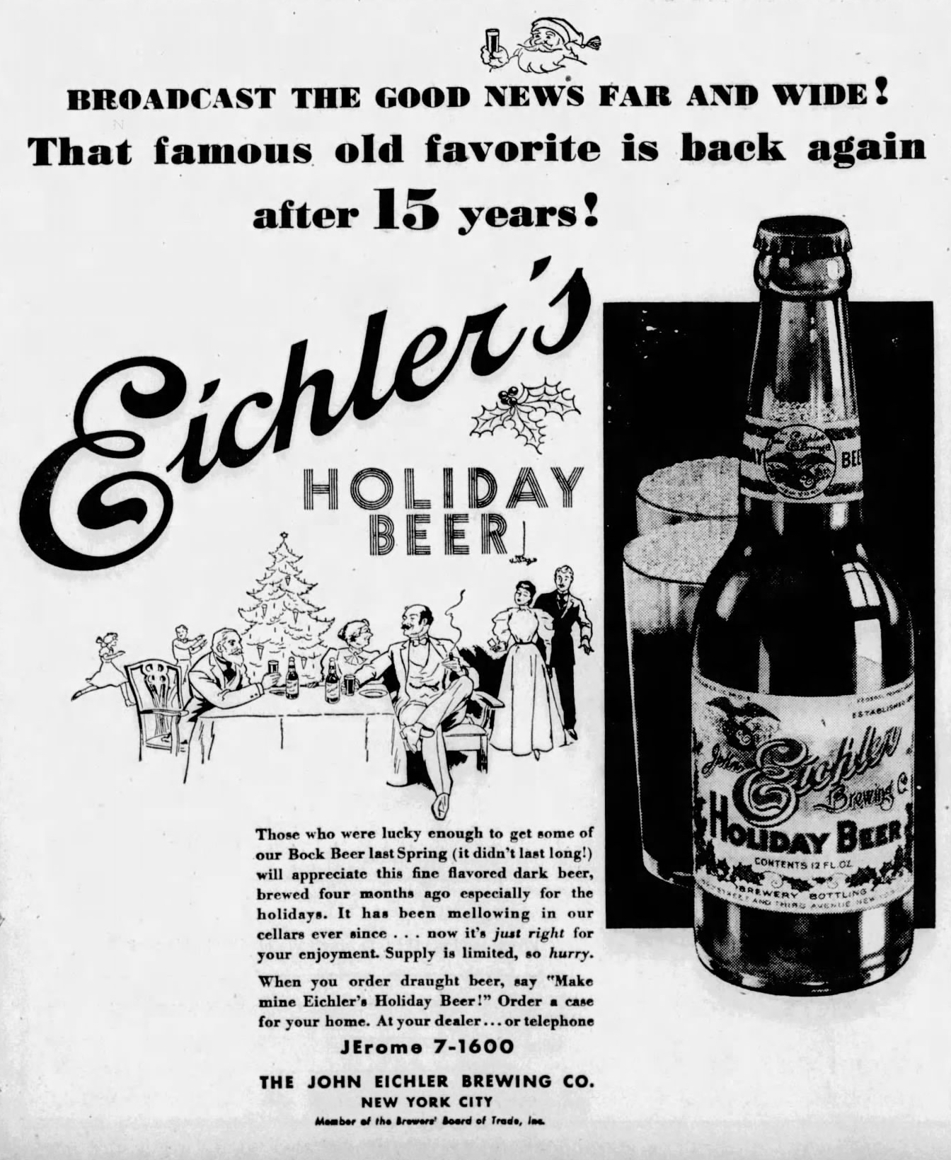 Beer In Ads #5141: Eichler’s Holiday Bock Beer