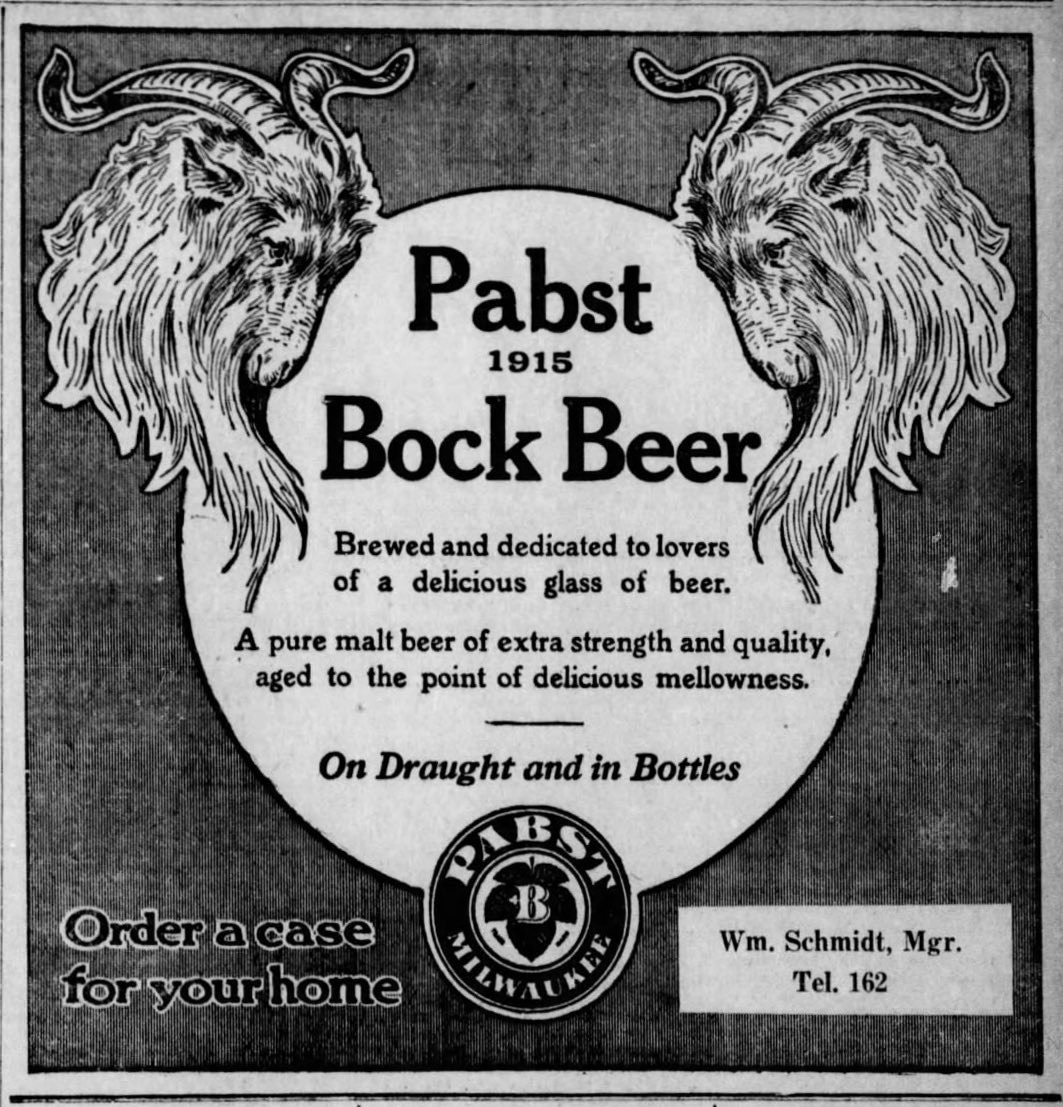 Beer In Ads #5192: Pabst 1915 Bock Beer