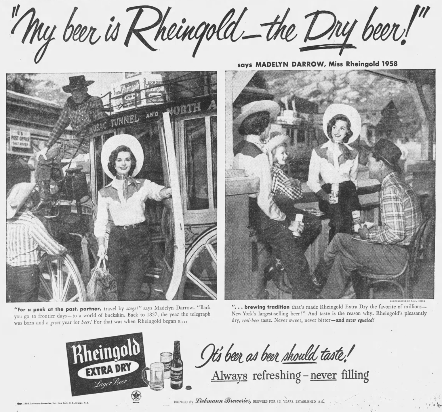 Beer In Ads #4462: Miss Rheingold 1958 Peeks At The Past
