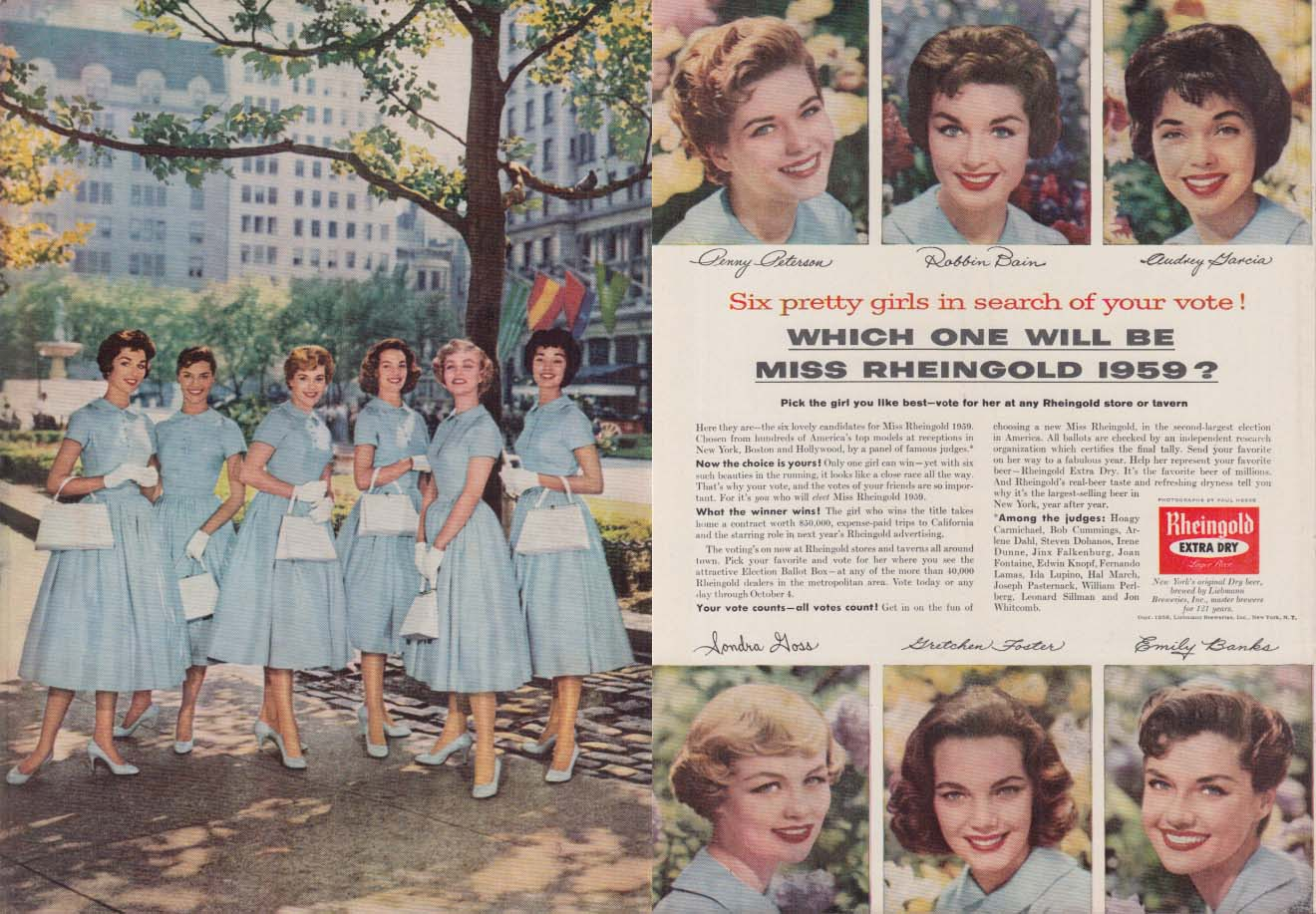 Beer In Ads #4484: Which One Will Be Miss Rheingold 1959 Doubletruck In ...