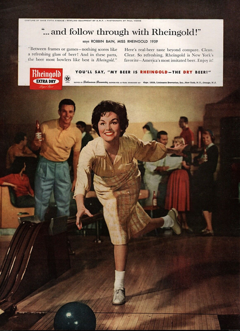 Beer In Ads #4493: Miss Rheingold 1959 Goes Bowling
