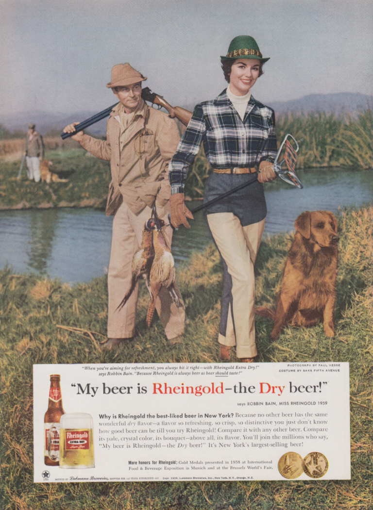 Beer In Ads #4517: Miss Rheingold 1959 Aims For Refreshment