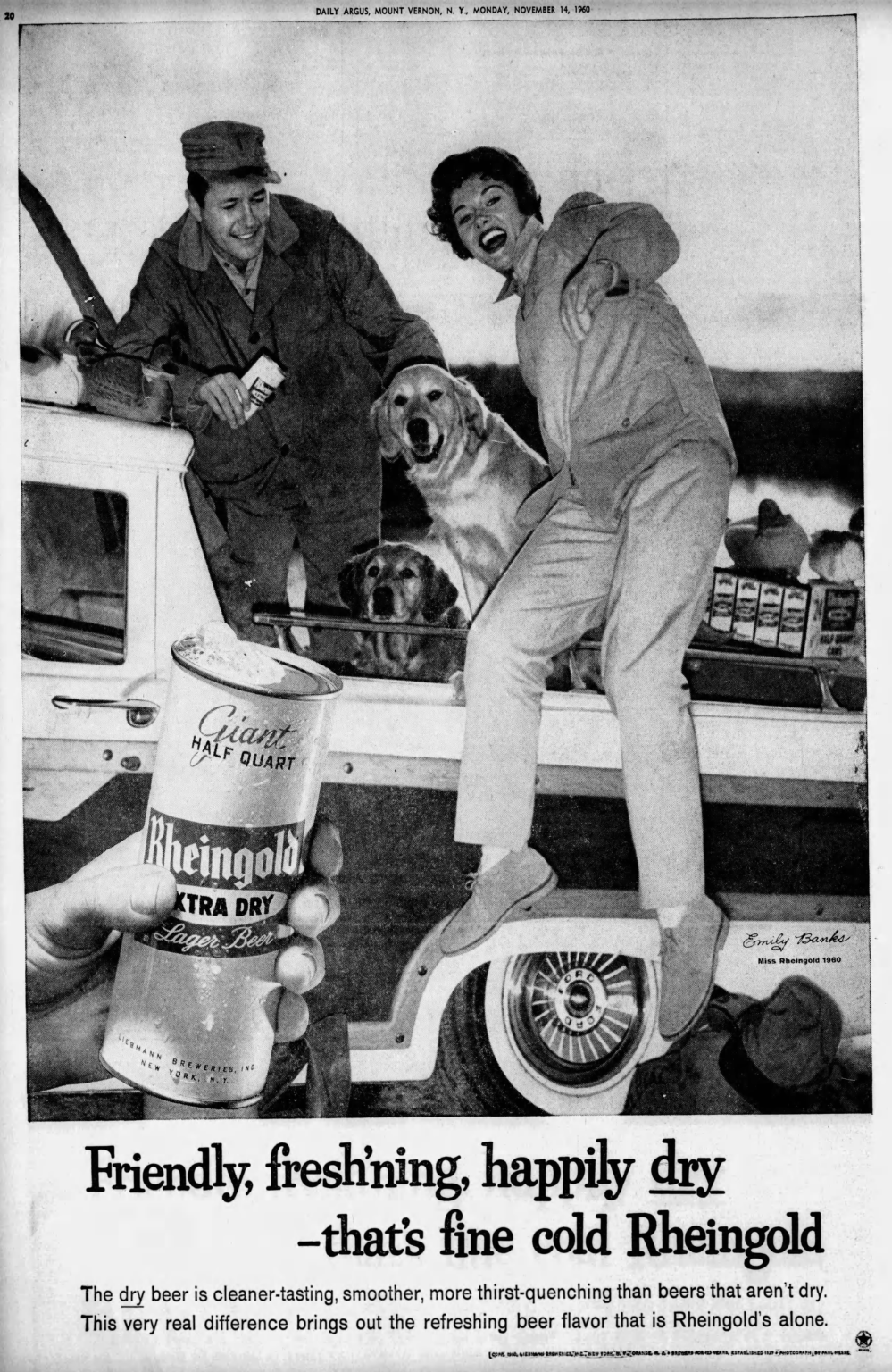 Beer In Ads #4569: Miss Rheingold 1960 By The Lake