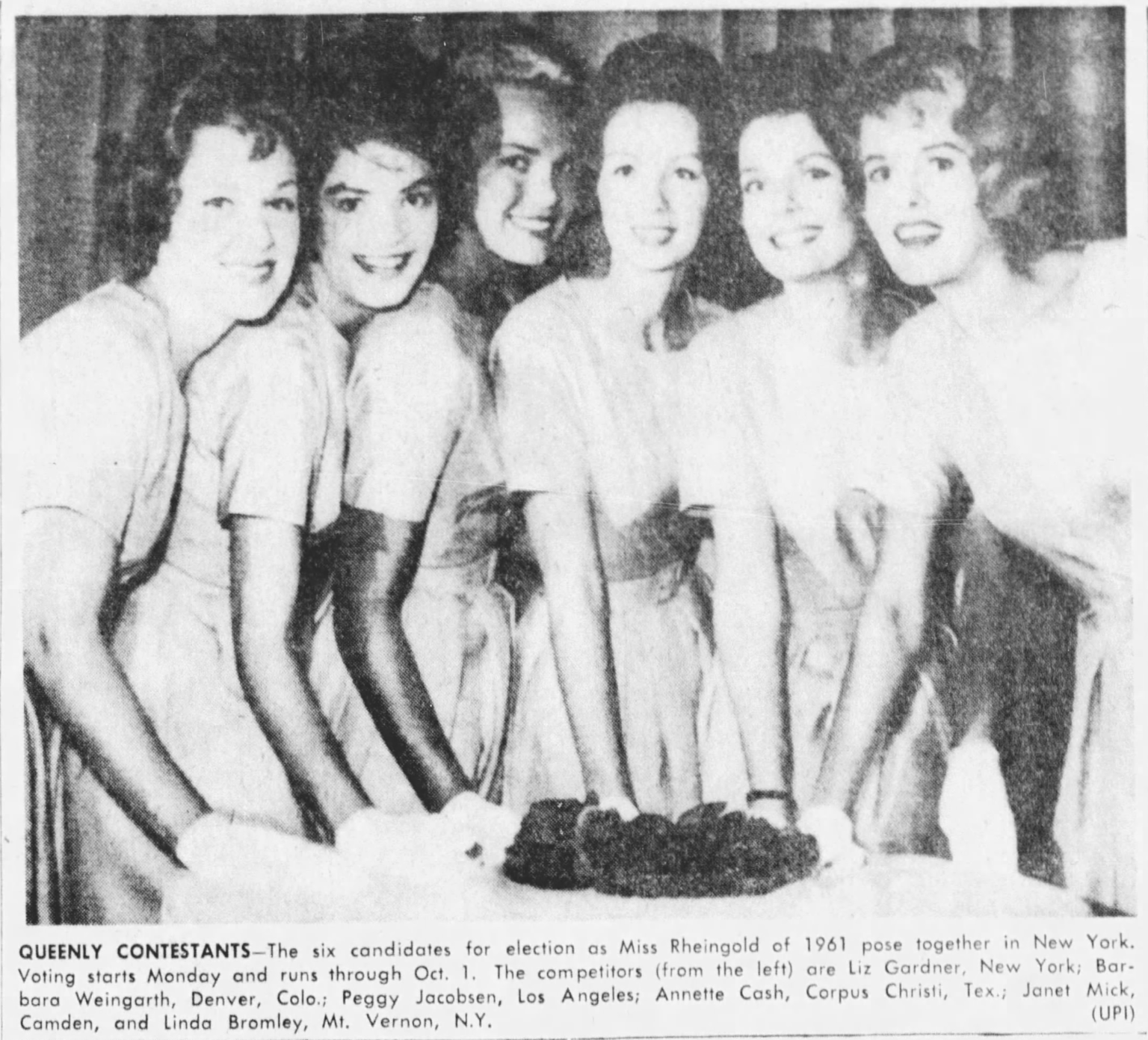 Beer In Ads #4578: Queenly Contestants For Miss Rheingold 1961