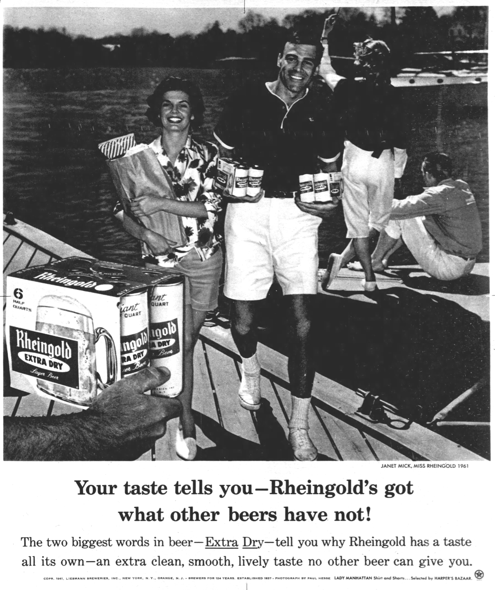 Beer In Ads #4603: Miss Rheingold 1961 Smiling On The Dock