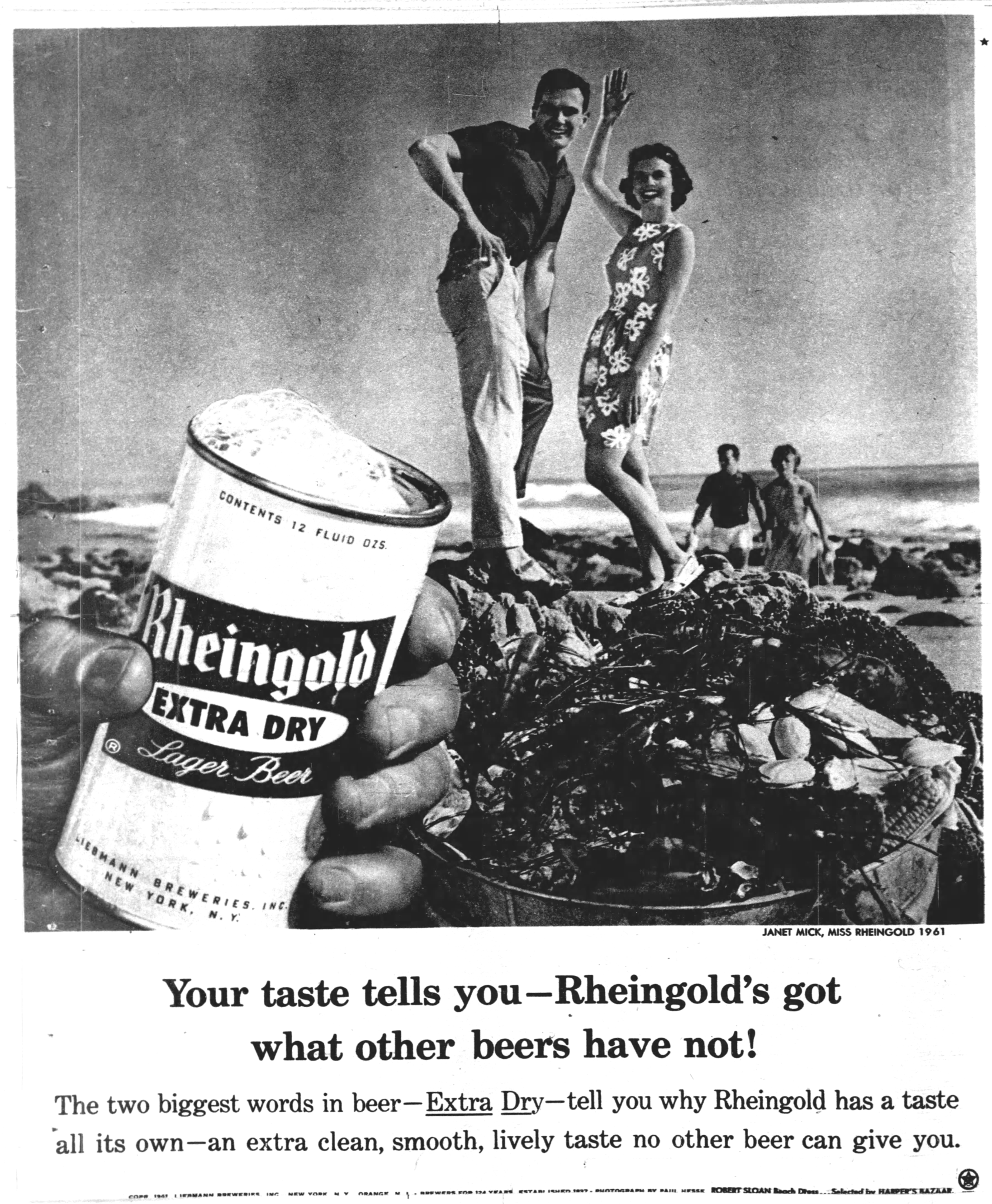 Beer In Ads #4604: Miss Rheingold 1961 At The Beach