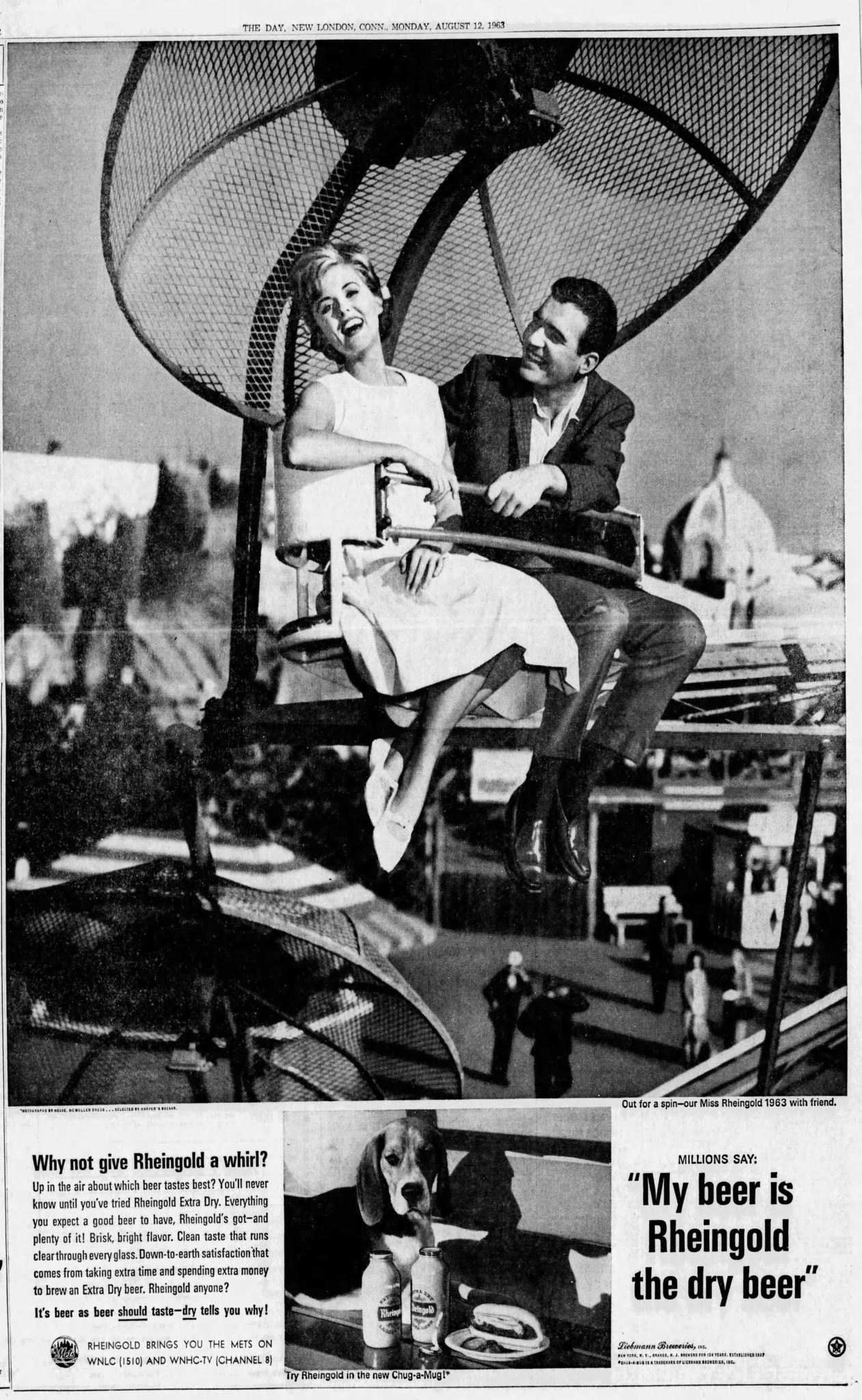 Beer In Ads #4702: Miss Rheingold 1963 Out For A Spin