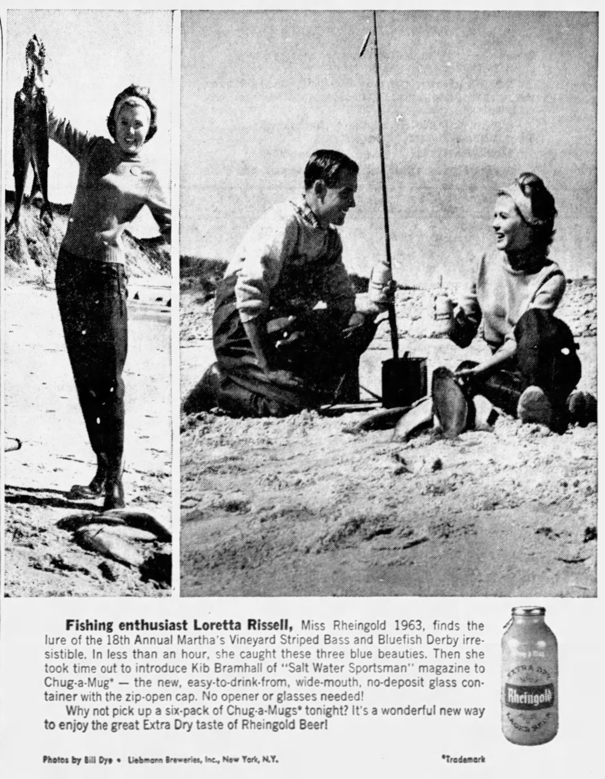 Beer In Ads #4711: Miss Rheingold 1963 Goes Fishing