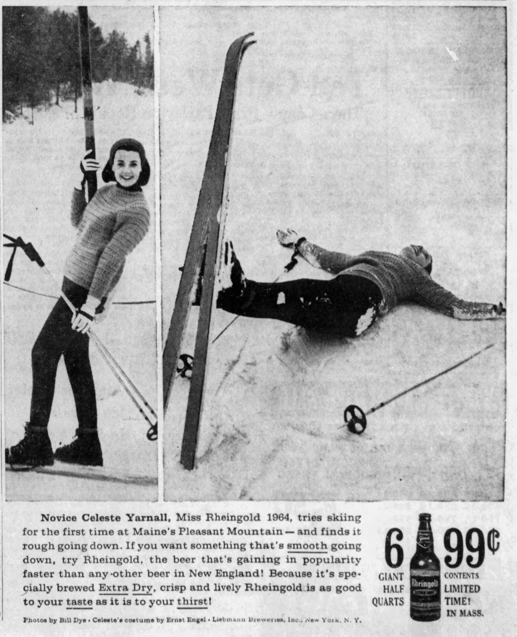 Beer In Ads #4742: Miss Rheingold 1964 Goes Skiing