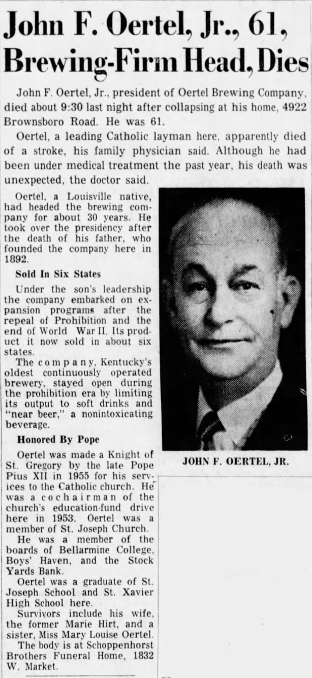Historic Beer Birthday: John Frederick Oertel Jr.