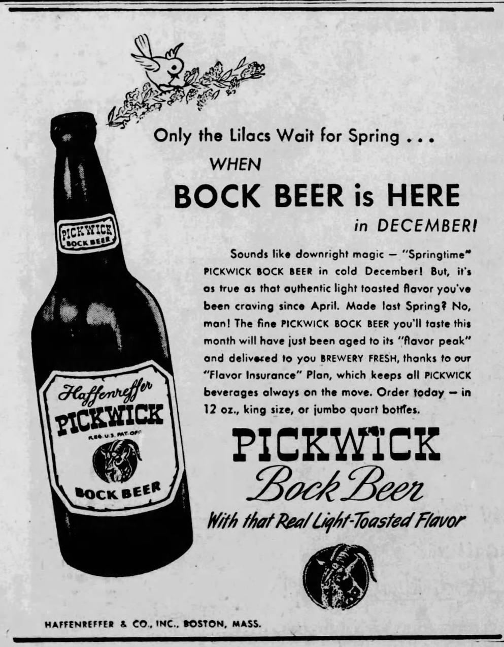 Beer In Ads #5135: Only The Lilacs Wait For Spring … When Bock Beer Is ...