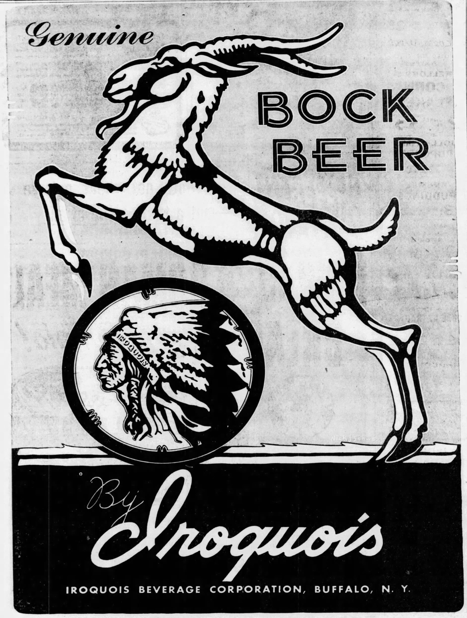 Beer In Ads #5169: Genuine Bock Beer By Iroquois