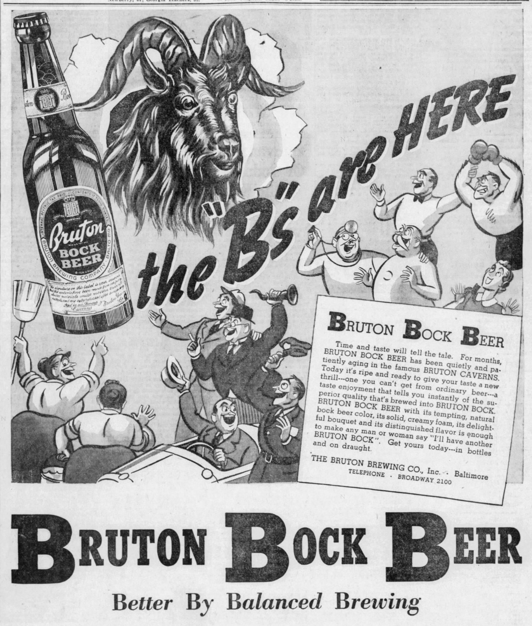 Beer In Ads #5184: The “B”s Are Here, Bruton Bock Beer