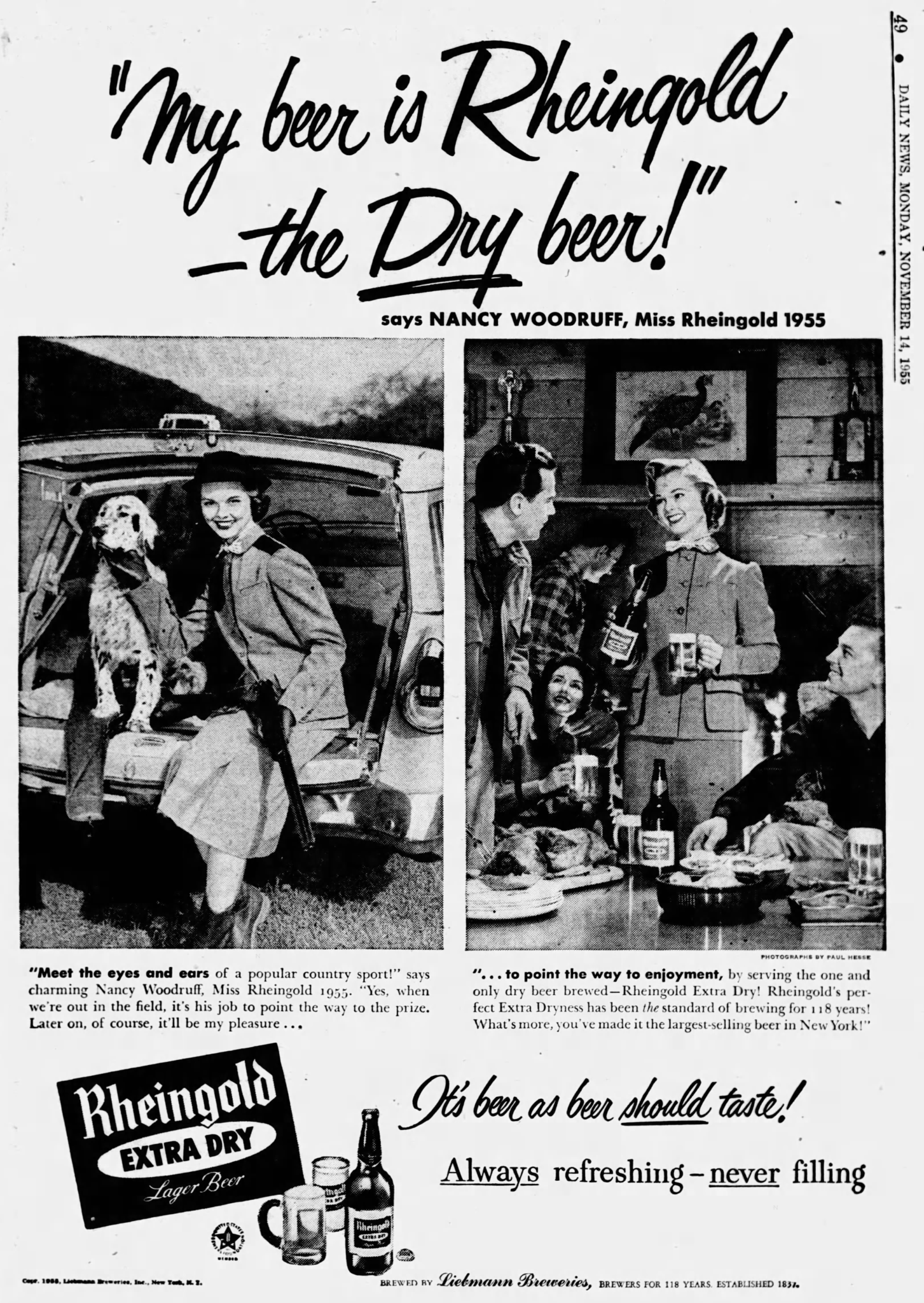 Beer In Ads #4337: Miss Rheingold 1955 Meets The Eyes And Ears Of A ...