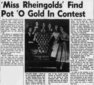 Beer In Ads #4350: Miss Rheingold 1956 Finalists Find Pot O’Gold In Contest