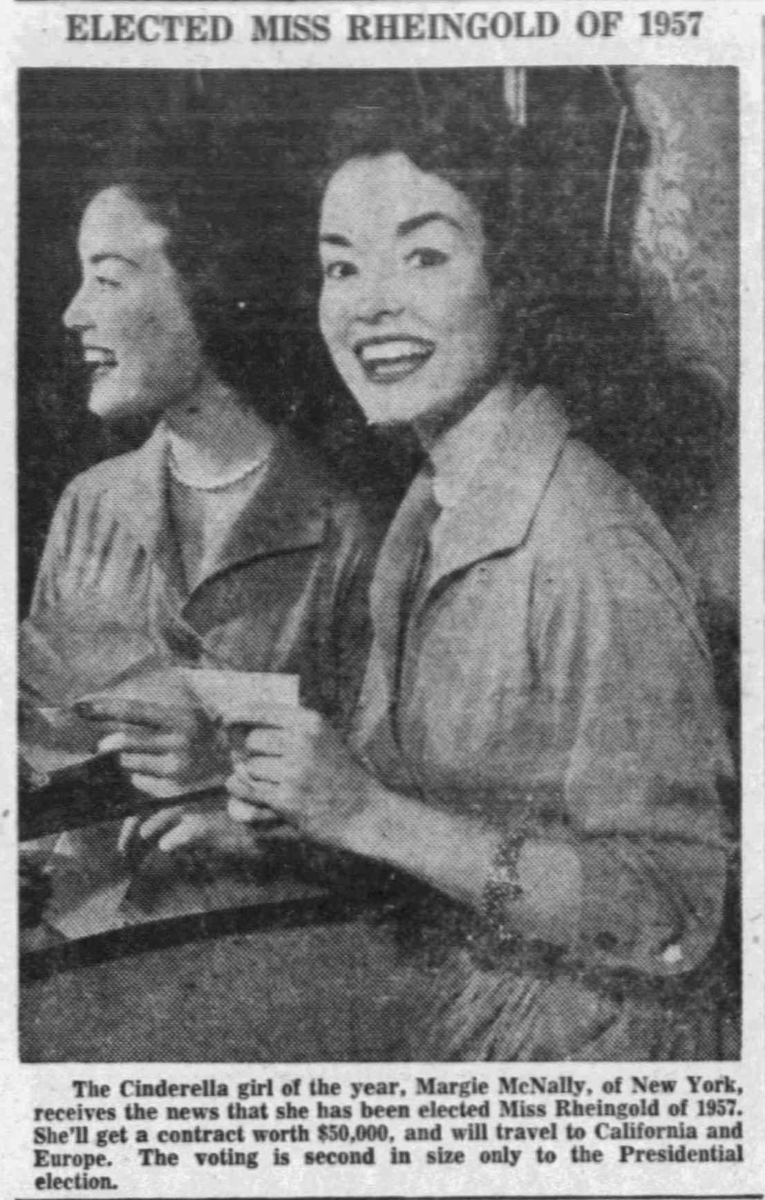 Beer In Ads #4393: New Miss Rheingold 1957, Margie McNally